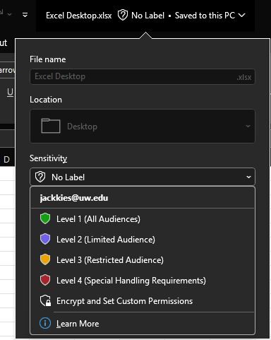 Sensitivity Labels and Data Classification in UW Office 365 - UW-IT